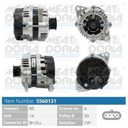 MEAT & DORIA MEAT & DORIA Generator 5560131 14V 85A f&uuml;r GENERAL MOTORS 96838439 96954113 96540542