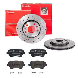 Brembo Bremsensatz-Vorderachse XTRA LINE SK8K0F55N2 Bremsensatz, Scheibenbremse vorne rechts links Gelocht/innenbel. 280mm f&uuml;r RENAULT TRUCKS LADA DAC
