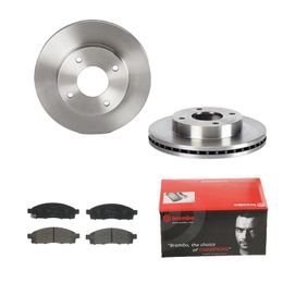 Brembo Bremsensatz-Vorderachse IJDTIDDQ85 Bremsensatz, Scheibenbremse vorne rechts links innenbel&uuml;ftet 257mm f&uuml;r MITSUBISHI NISSAN (ZHENGZHOU) D1060JX