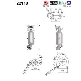 AS Katalysator 22119 f&uuml;r HONDA 18160R3AG00