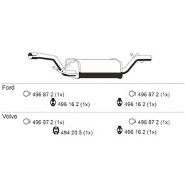 Ernst Mittelschalld&auml;mpfer 313162 f&uuml;r FORD VOLVO 1364172 1234018 ME3M5J-5230-A1FA