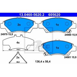 ATE Bremsensatz-Vorn und hinten SG00000DUB Bremsensatz, Scheibenbremse vorne rechts links bel&uuml;ftet 239mm f&uuml;r ROVER HONDA 42510-T5B-950 SDB100600 GBD90