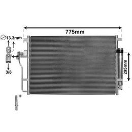 Van Wezel Kondensator, Klimaanlage 58005277 mit Zubeh&ouml;r f&uuml;r VW MERCEDES-BENZ 68013633AA 2E0820413F