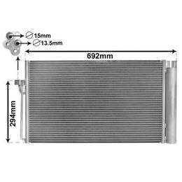 Van Wezel Kondensator, Klimaanlage 06005273 f&uuml;r BMW 8831362 64509122827