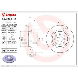 Brembo Bremsensatz-Vorn und hinten SG00000F4M Bremsensatz, Scheibenbremse vorne rechts links innenbel&uuml;ftet 264mm f&uuml;r FIAT VAUXHALL OPEL ABARTH 9319724