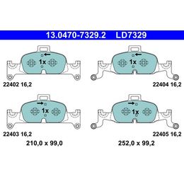 ATE Bremsbelagsatz, Scheibenbremse 13.0470-7329.2 links rechts f&uuml;r VAG 8W0698151L 8W0698151AD 8W0698151AC