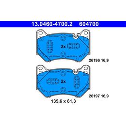 ATE Bremsbelagsatz, Scheibenbremse 13.0460-4700.2 vorne rechts links f&uuml;r VAG 80A698151B 80A698151C