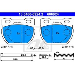 ATE Bremsensatz-Vorn und hinten SG00000DOA Bremsensatz, Scheibenbremse vorne rechts links bel&uuml;ftet 298mm f&uuml;r LAND ROVER SFP000260 RTC5574 SFP000140