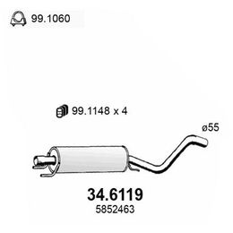 Asso Mittelschalld&auml;mpfer 346119 f&uuml;r Vaughall