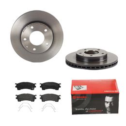Brembo Bremsensatz-Vorderachse COATED DISC LINE / STANDARD IJDTIDFA12 Bremsensatz, Scheibenbremse vorne rechts links innenbel&uuml;ftet 258mm f&uuml;r MITSUBISH