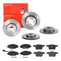 Brembo Bremsensatz-Vorn und hinten SG00000E8D Bremsensatz, Scheibenbremse vorne rechts links Gelocht 288mm f&uuml;r SKODA VW (SVW) SEAT (FAW) JETTA AUDI MG