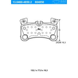 ATE Bremsbelagsatz, Scheibenbremse 13046048502 f&uuml;r PORSCHE VAG