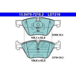 ATE Bremsensatz, Scheibenbremse Bremsen-Set VA + HA sizw2n98s2 Hinterachse bel&uuml;ftet 300mm 20mm f&uuml;r BMW