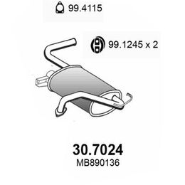 Asso Endschalld&auml;mpfer 30.7024 f&uuml;r MITSUBISHI MB890136 MB890134 MR188875