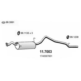 Asso Endschalld&auml;mpfer 11.7003 f&uuml;r DAIHATSU 1740587661 1740587662