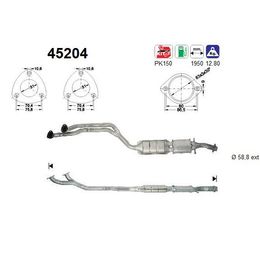 AS Katalysator 45204 f&uuml;r BMW 18301740837