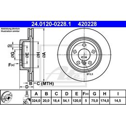 ATE Bremsensatz-Hinterachse IJF141H9P6 Bremsensatz, Scheibenbremse hinten rechts links bel&uuml;ftet 324mm f&uuml;r BMW 34356792566 34216788284 34216782607