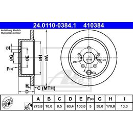 ATE Bremsensatz-Vorderachse SG00000D3J Bremsensatz, Scheibenbremse vorne hinten rechts links bel&uuml;ftet 273mm f&uuml;r SUBARU 26296FE020 26296AE160 26296FE00