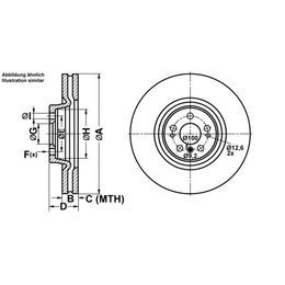 ATE Bremsscheibe 24.0132-0167.1 vorne rechts links bel&uuml;ftet 375mm f&uuml;r MERCEDES-BENZ A1644210612 1644210612 1644211512
