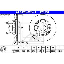 ATE Bremsensatz-Vorderachse SG000008E0 Bremsensatz, Scheibenbremse vorne rechts links bel&uuml;ftet 300mm f&uuml;r HYUNDAI KIA 51712-2L500 51712-A6600 58101-A6A