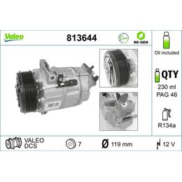 Valeo Kompressor, Klimaanlage AUSTAUSCHTEIL 813644 12V f&uuml;r RENAULT TRUCKS VAUXHALL OPEL 4432039 4431984 93161916