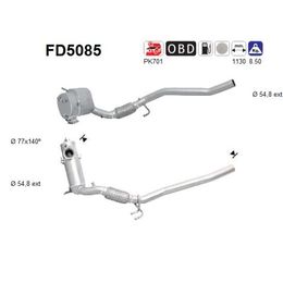 AS Ru&szlig;-/Partikelfilter, AbgASanlage FD5085 f&uuml;r SKODA VW SEAT AUDI JZW254700HX 3AA254700KX 1K0254707LX