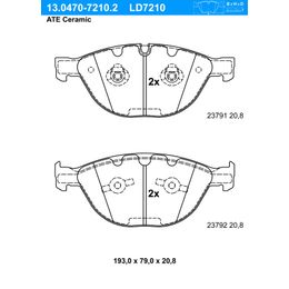 ATE Bremsbelagsatz, Scheibenbremse 13047072102 f&uuml;r BMW