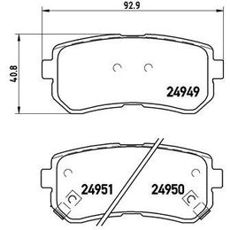 Brembo Bremsensatz-Hinterachse COATED DISC LINE / STANDARD IJZJSG5PN4 Universal hinten rechts links voll 258mm f&uuml;r HYUNDAI KIA 584111P300 583021JA30 5