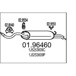 MTS MARKENTECHNIKSERVICEGMBH & CO. KG MTS Endschalld&auml;mpfer 01.96460 f&uuml;r SKODA VW SEAT 1J5253609P 1J5253609AC 1J5253609S