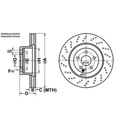 ATE Bremsscheibe 24.0132-0138.1 vorne rechts links Gelocht 350mm f&uuml;r MERCEDES-BENZ 2214211112 A2214211112 A2214210012