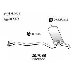 Asso Endschalld&auml;mpfer 28.7066 f&uuml;r MERCEDES-BENZ 2104905721