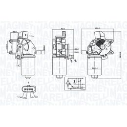 MAGNETI MARELLI Wischermotor 064376600010 vorne 12V f&uuml;r MERCEDES-BENZ A1698200300