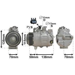 Van Wezel Kompressor, Klimaanlage 3001K704 12V f&uuml;r MERCEDES-BENZ 38302060 A0008303202 A003-830-2060