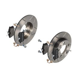 Brembo Bremsensatz-Hinterachse MAX LINE / STANDARD SK8K0F8BM9 Bremsensatz, Scheibenbremse hinten rechts links Geschlitzt 230mm f&uuml;r SKODA VW SEAT PEUGE