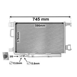 Van Wezel Kondensator, Klimaanlage 30005435 f&uuml;r MERCEDES-BENZ C450000P A2035002154 2035002154