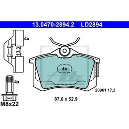 ATE Bremsensatz, Scheibenbremse 1420-42633 hinten rechts links voll 230mm f&uuml;r SKODA SEAT VAG 1J0615601Q 1J0615601P 1J0698451B