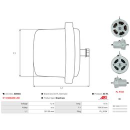AS-PL Generator A0556S 12V 51A f&uuml;r VW DAF FORD 043903025A 0409030232 043903023AX