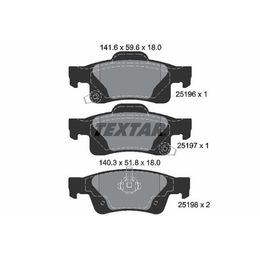 TEXTAR Bremsbelagsatz, Scheibenbremse 2519601 hinten rechts links f&uuml;r DODGE JEEP V2012386AA 68052386AA 68052387AA