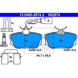 ATE Bremsensatz-Vorn und hinten SG00000E15 Bremsensatz, Scheibenbremse vorne rechts links bel&uuml;ftet 280mm f&uuml;r VAG 701698451 7D0698451G 7D0698451D