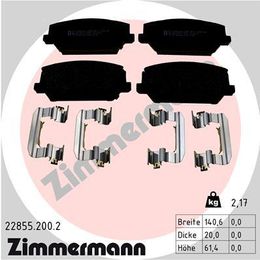 Zimmermann Bremsbelagsatz, Scheibenbremse 22855.200.2 vorne rechts links Foto entspricht Lieferumfang f&uuml;r HYUNDAI KIA 58101-G8A30 58101-D4A80 58101-S0