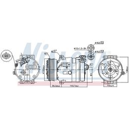 NISSENS Kompressor, Klimaanlage 89057 12V f&uuml;r CADILLAC FIAT VAUXHALL SAAB ISUZU OPEL 91163105 71789739 71793458