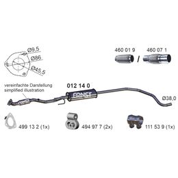 Ernst Mittelschalld&auml;mpfer 012140 f&uuml;r Opel GM