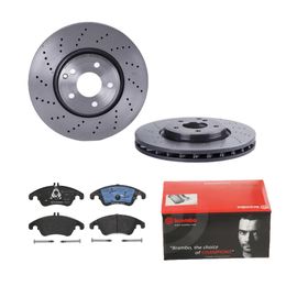 Brembo Bremsensatz, Scheibenbremse 1420-54421 vorne rechts links Gelocht/innenbel. 322mm f&uuml;r MERCEDES-BENZ A0054201020 A0074205820 74207520