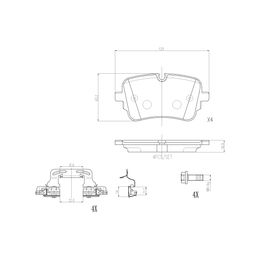 Brembo Bremsbelagsatz, Scheibenbremse P 85 190 hinten rechts links ohne Zubeh&ouml;r f&uuml;r VW AUDI 4M0698451BG 4M0698451BF 4KE698451D