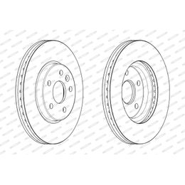 Ferodo Bremsscheibe PREMIER DDF2685C vorne rechts links bel&uuml;ftet 276mm f&uuml;r VAUXHALL OPEL 13597459 13597460 13515906