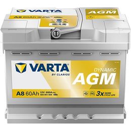 Varta Starterbatterie DYNAMIC AGM 12 V, 60 Ah, 680 A 560901068K262 12V 60Ah 680A f&uuml;r VW PEUGEOT AUDI GAC MERCEDES-BENZ VOLVO OPEL BMW GREAT WALL HYUND