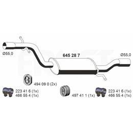 Ernst Mittelschalld&auml;mpfer 645287 f&uuml;r VAG