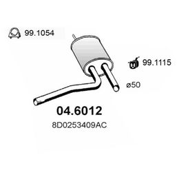 Asso Mittelschalld&auml;mpfer 046012 f&uuml;r VW