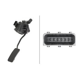 Hella Sensor, Fahrpedalstellung 6PV 010 946-091 6-polig f&uuml;r GENERAL MOTORS VAUXHALL OPEL 9199358 97100457 848383