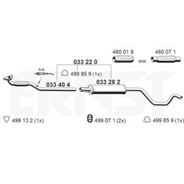 Ernst Mittelschalld&auml;mpfer Set 033220 f&uuml;r GENERAL MOTORS OPEL 93365216 5852199
